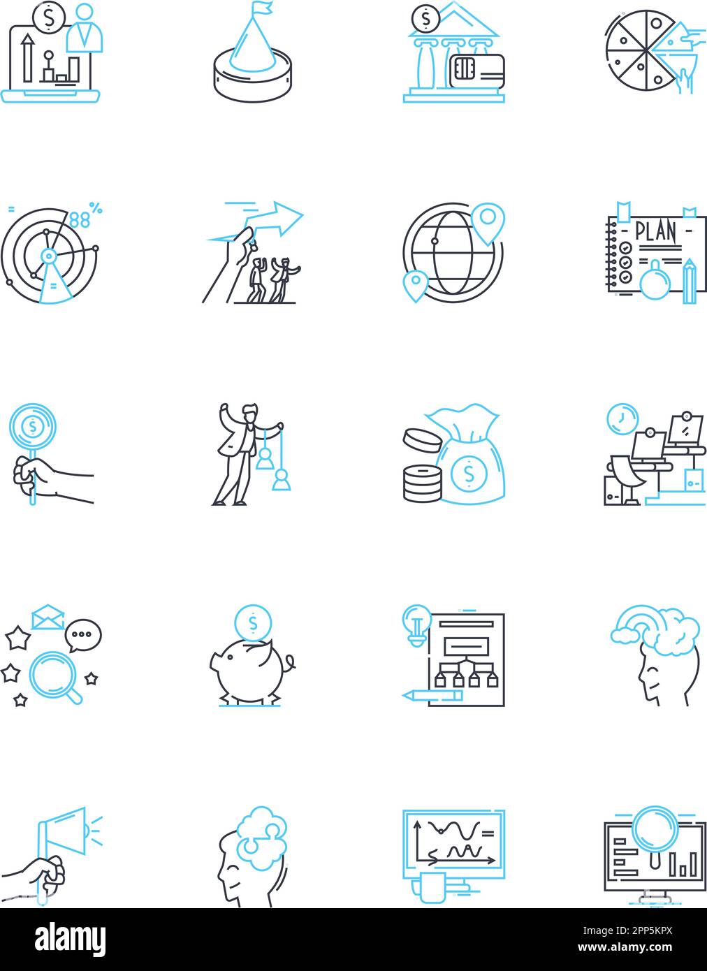 Joint venture linear icons set. Collaboration, Partnership, Synergy ...