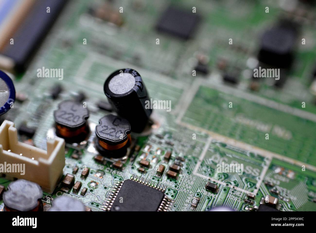 Cairo, Egypt, April 13 2023: interior of LED TV Television main board ...
