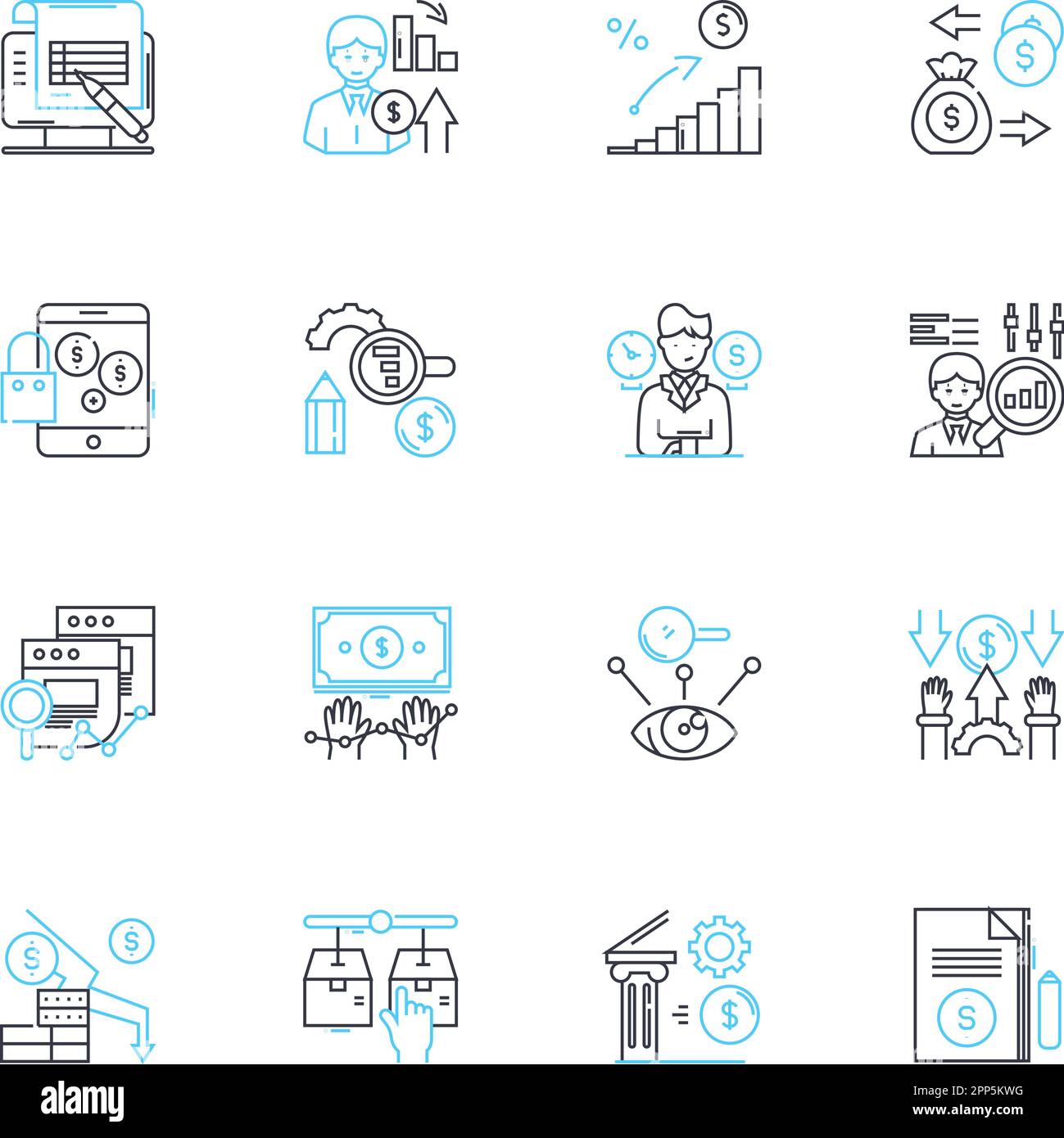 Fund management linear icons set. Portfolio, Investment, Asset ... Fund management linear icons set. Portfolio, Investment, Asset ...