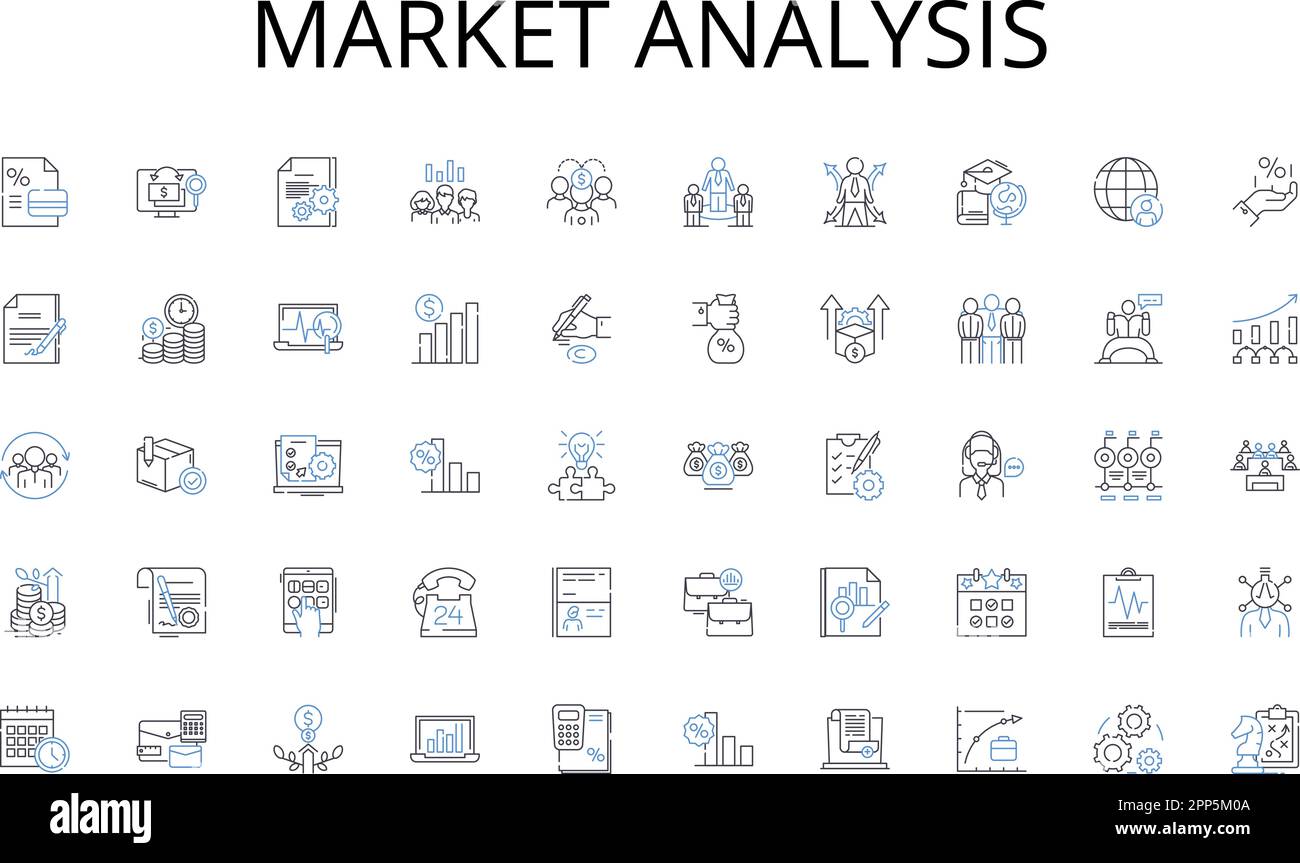 Market analysis line icons collection. Platform, E-commerce, Exchange ...