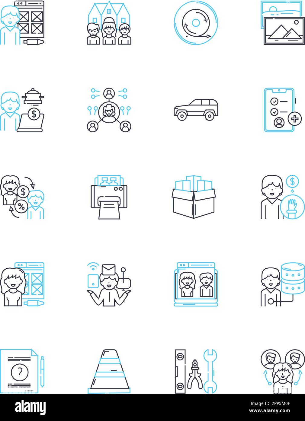 Online enterprise linear icons set. E-commerce, Digital, Platform, Web ...