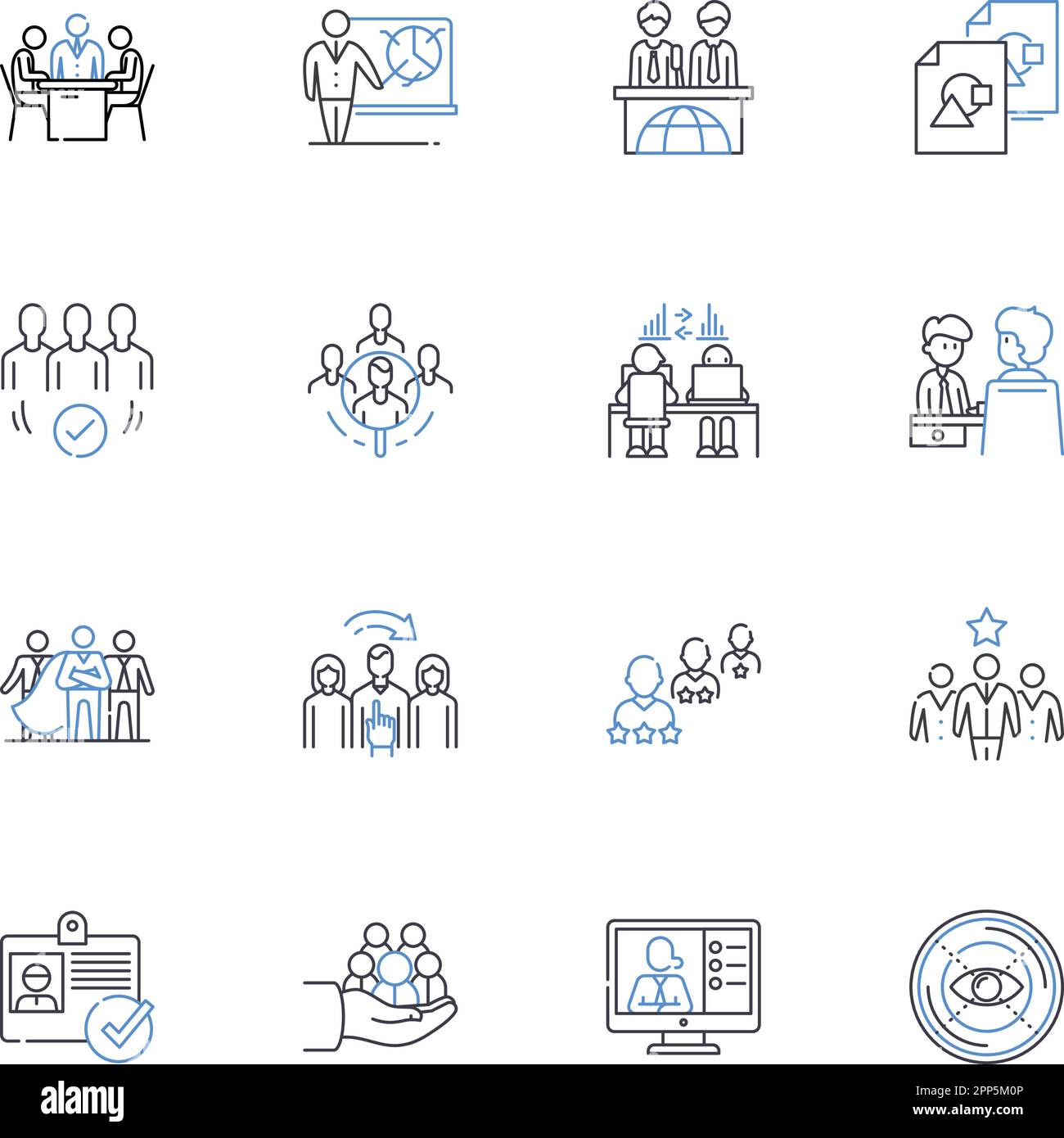 Supervision imagining line icons collection. Reflection, Feedback, Coaching, Development ...