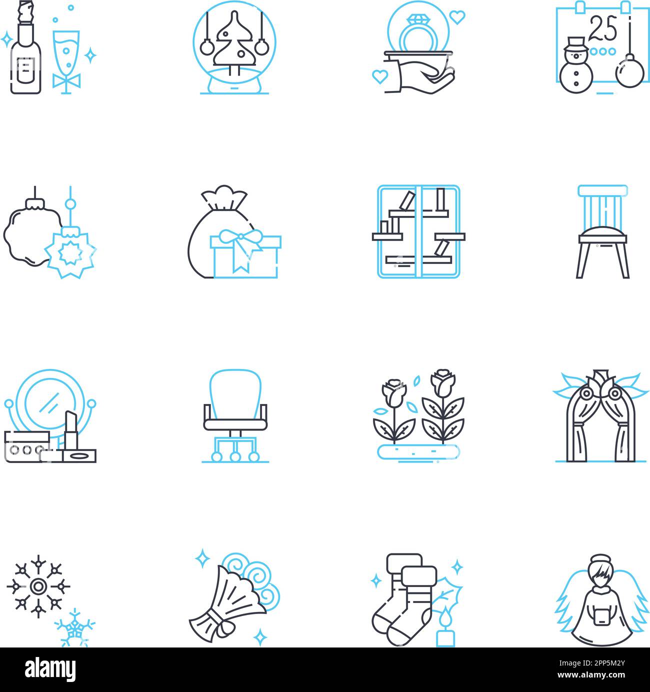 Interior styling service linear icons set. Aesthetics, Minimalism ...