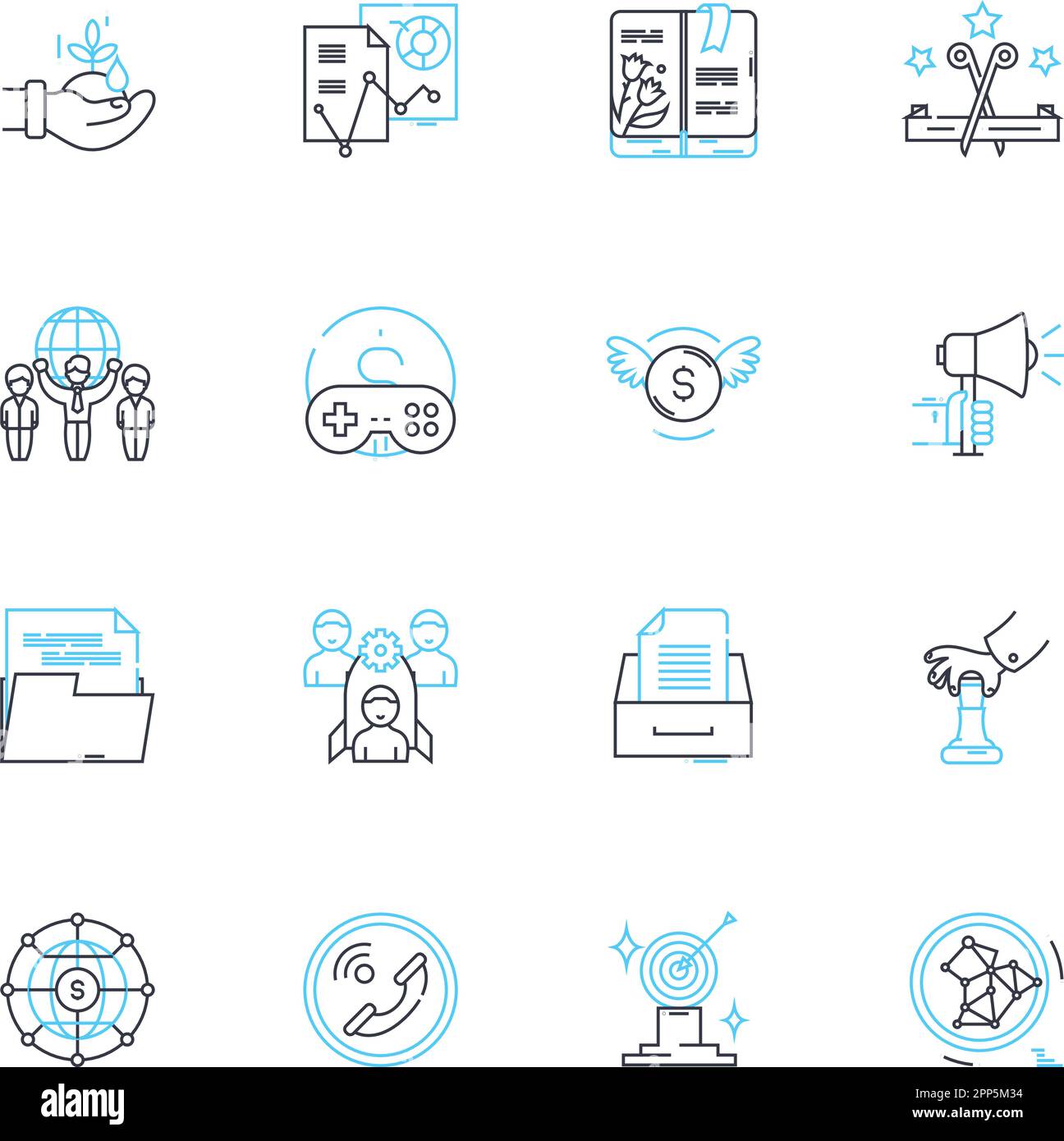 Entrepreneurial Ace linear icons set. Visionary, Innovative, Risk-taker ...