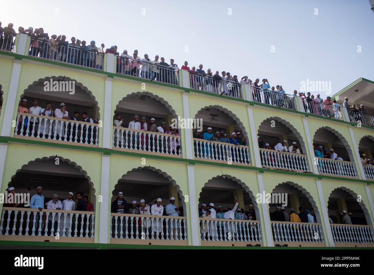 Kathmandu, Nepal. 22nd Apr, 2023. People are seen at the Kashmiri ...