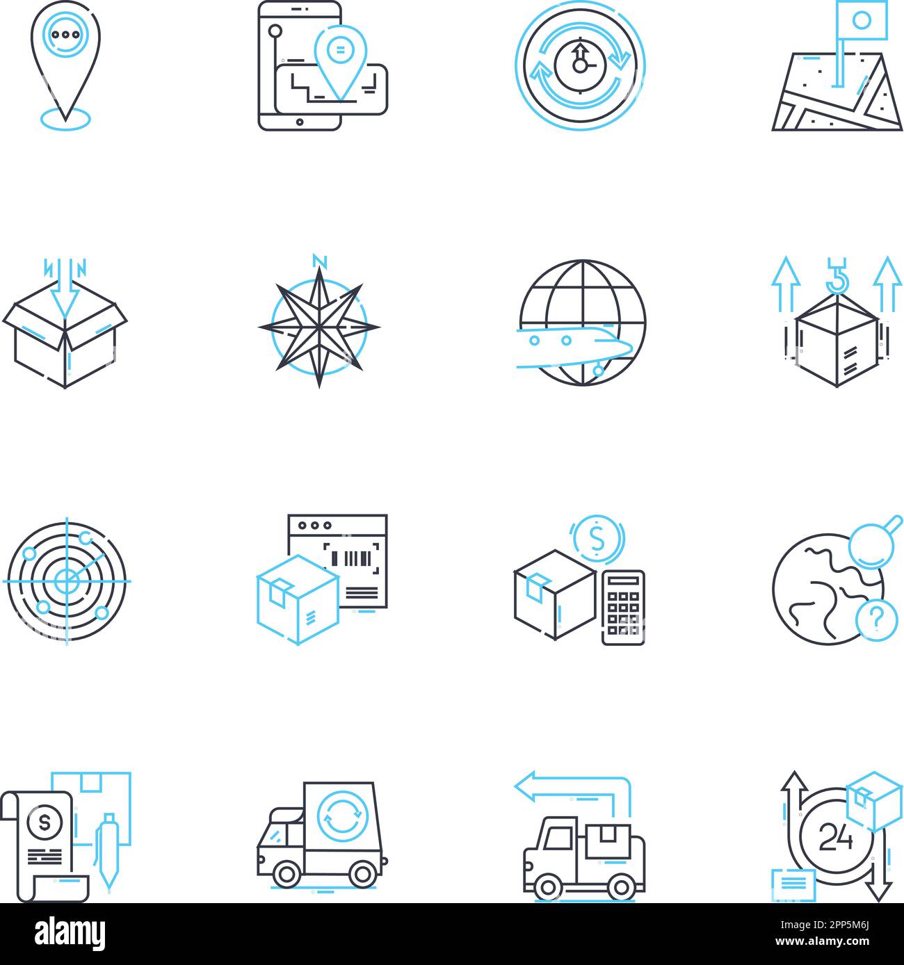 Express and courier linear icons set. Delivery, Shipping, Parcel, Logistics, Dispatch, Cargo ...