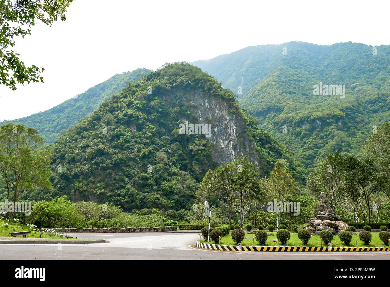 Green mountain gorge at the entrance of Taroko National Park in Hualien ...