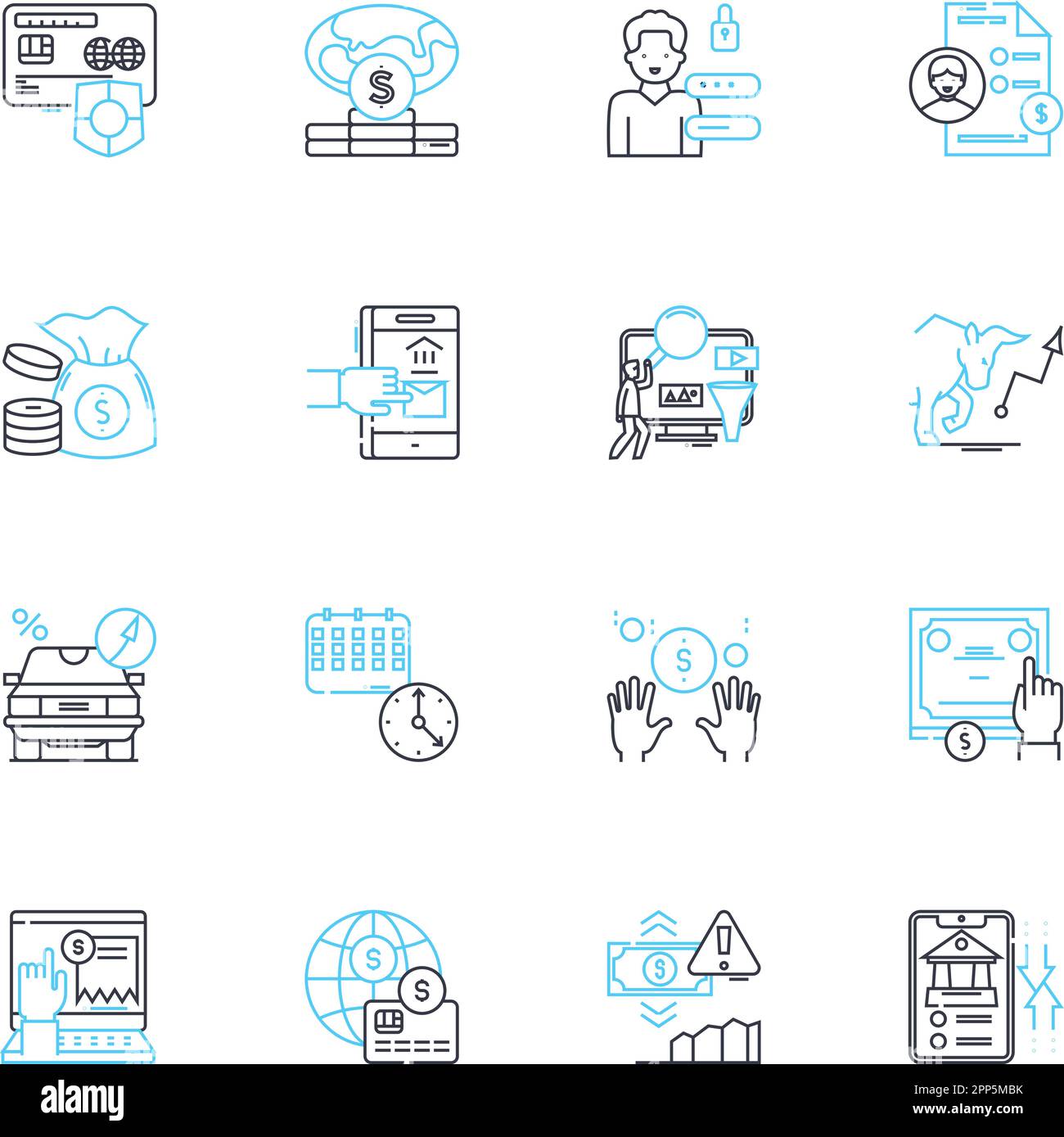 Currency assistance linear icons set. Exchange, Conversion, Remittance ...