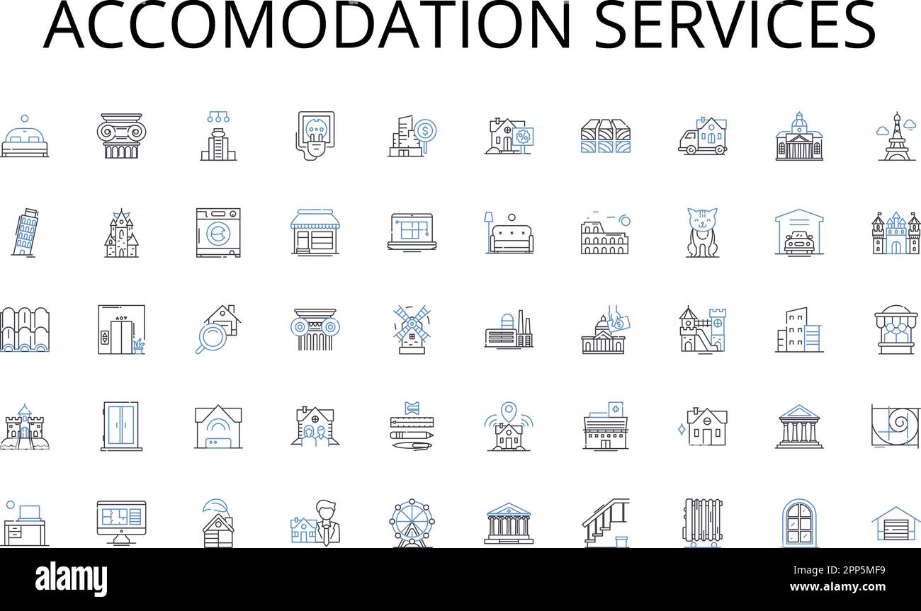 Accomodation services line icons collection. Efficiency, Process, Workflow, Automation ...