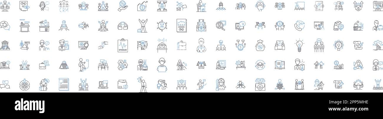 Job satisfaction line icons collection. Contentment, Fulfillment ...