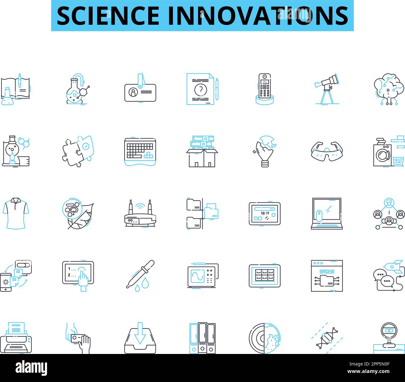 Science innovations linear icons set. Biotechnology, Nanotechnology ... Science innovations linear icons set. Biotechnology, Nanotechnology ...