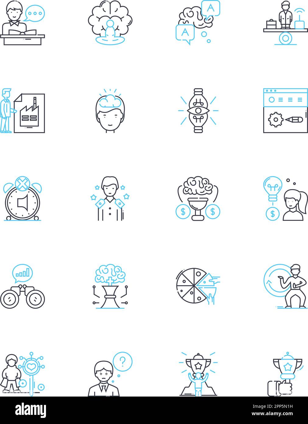 Sales growth linear icons set. Expansion, Revenue, Increase, Boost ...