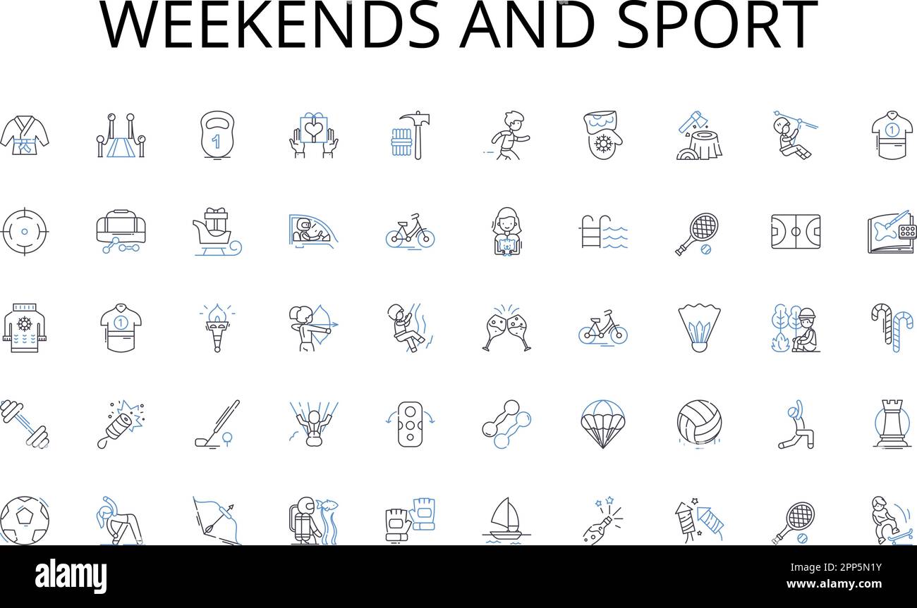 Weekends and sport line icons collection. Online, E-commerce, Web ...