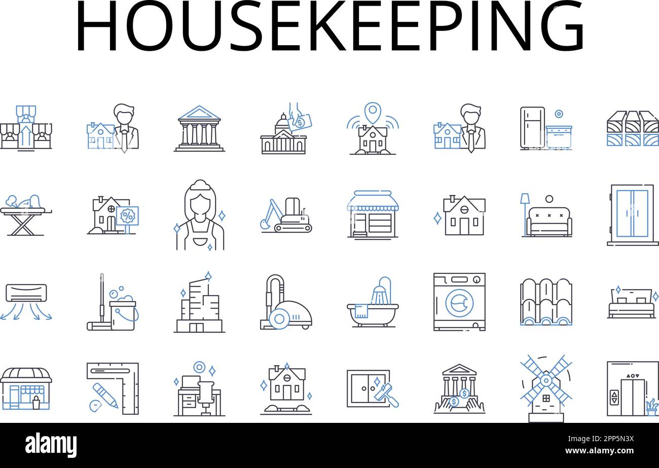 Housekeeping line icons collection. Janitorial Services, Custodial Care ...