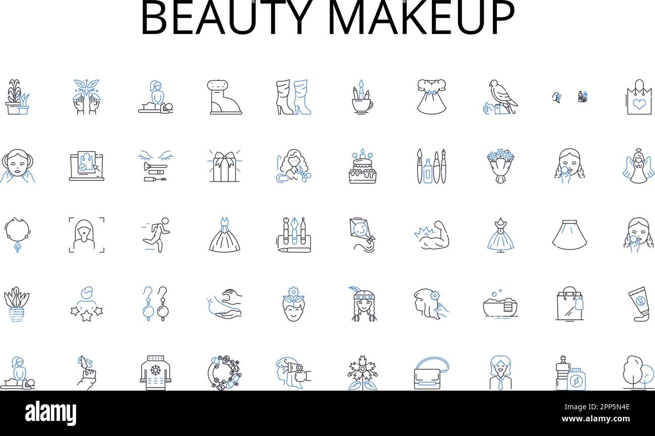 Beauty makeup line icons collection. Planning, Organization, Ready ...