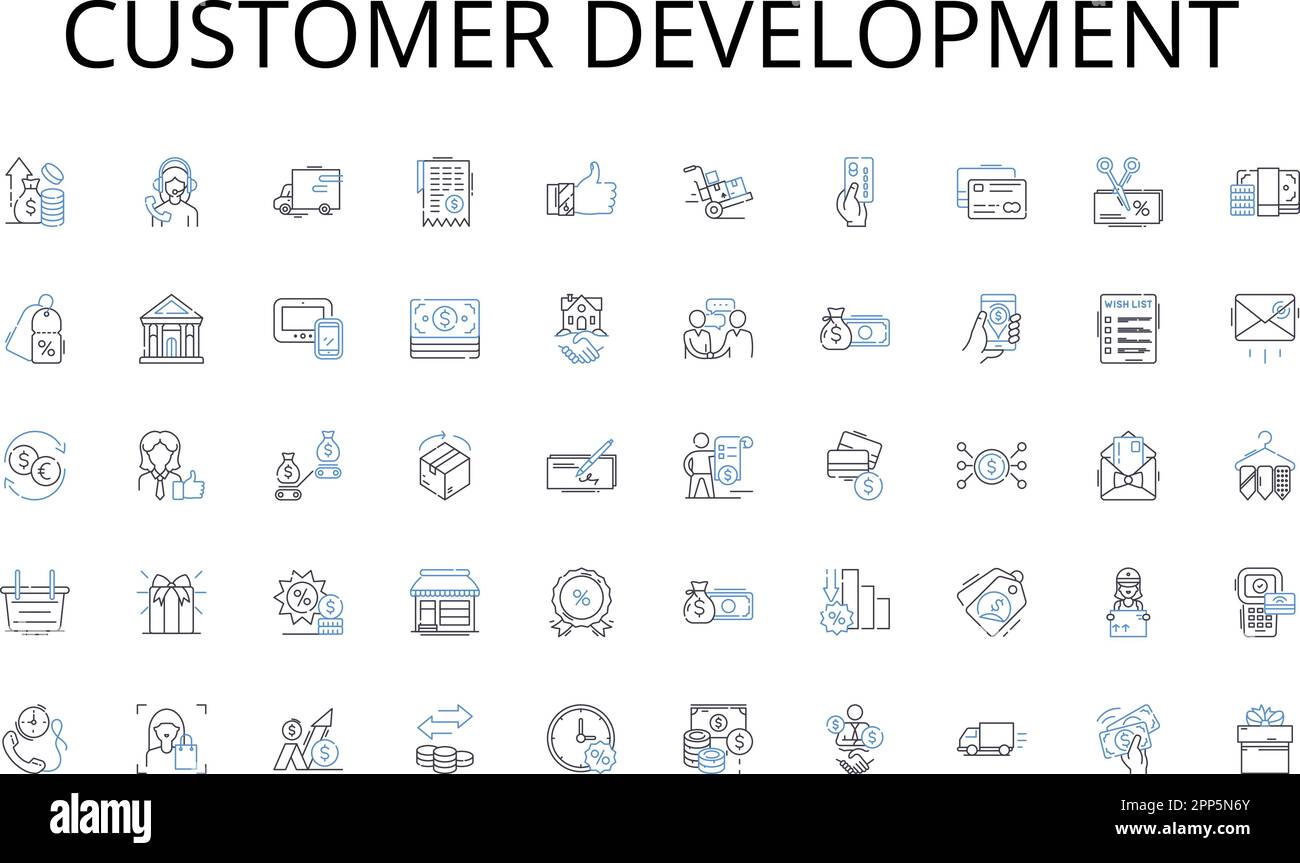 Customer Development line icons collection. Profits, Revenue, Earnings ...