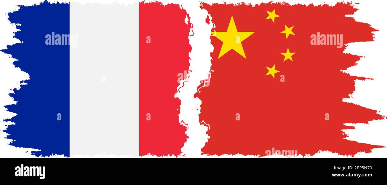 China and France grunge flags connection, vector Stock Vector Image ...