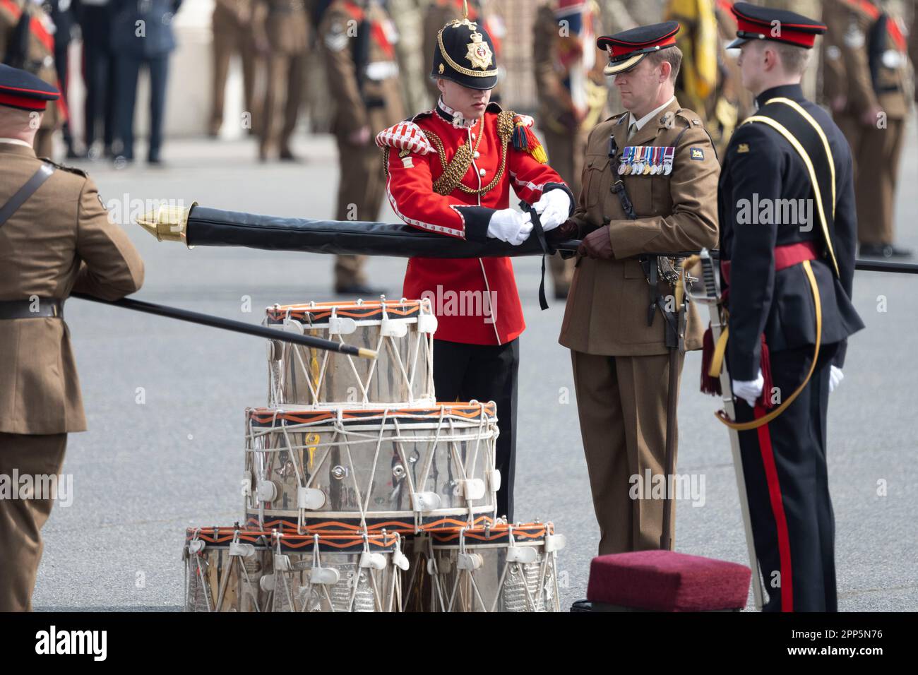 Woolwich, London, UK. 22nd Apr 2023. 4th Battalion The Princess of ...