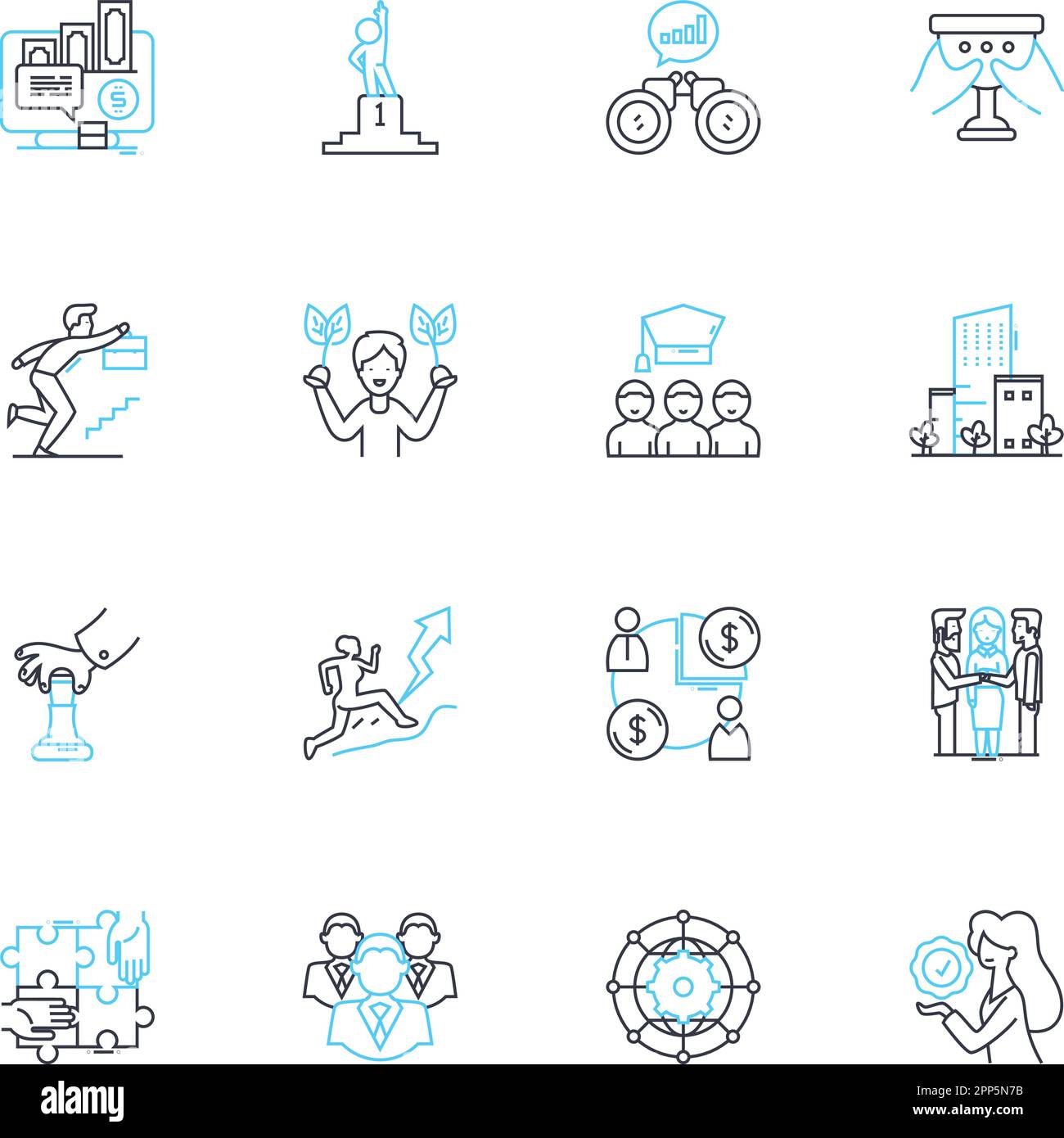 Strategic ideas linear icons set. Innovation, Planning, Vision ...
