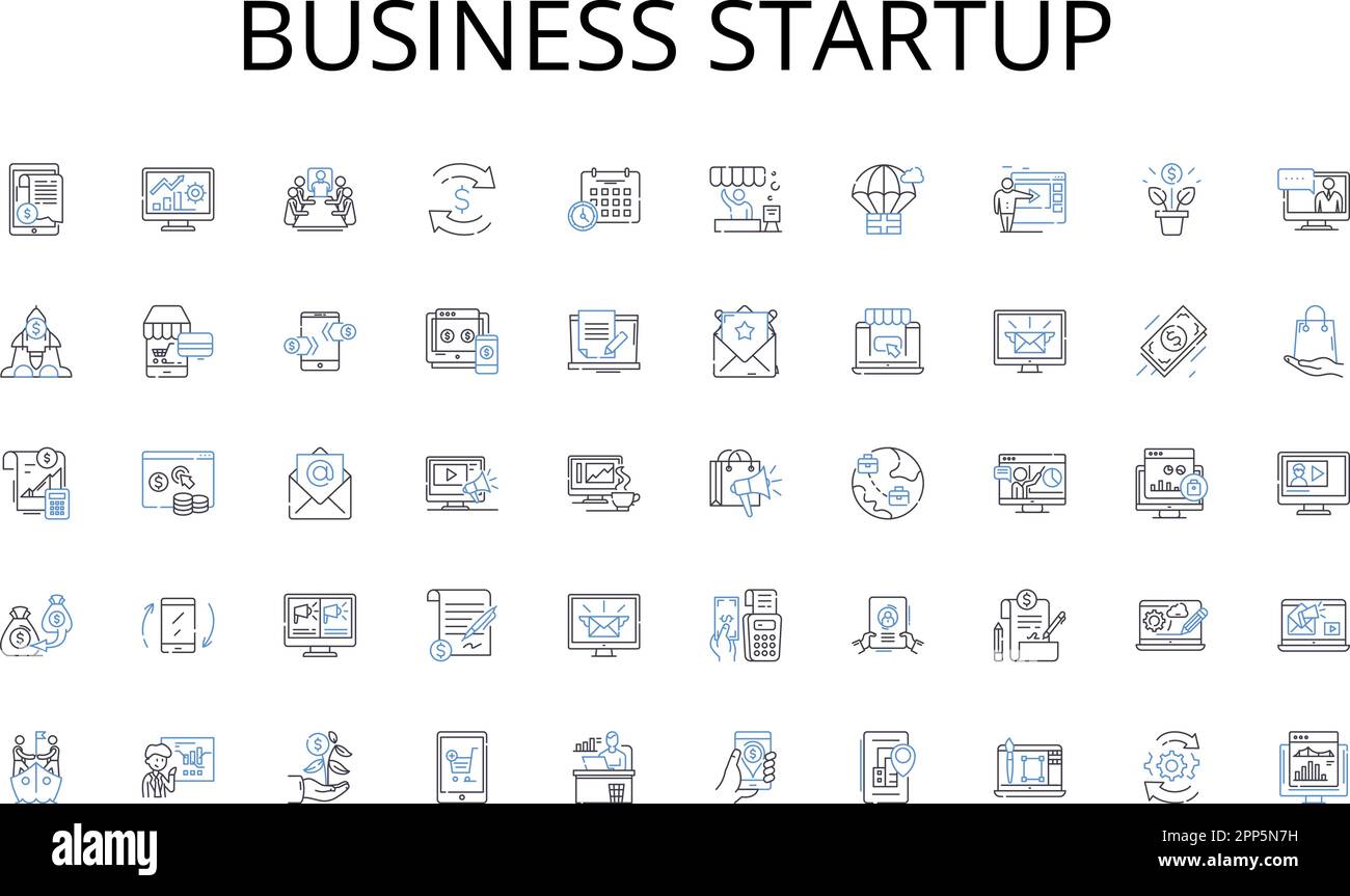 Business startup line icons collection. Strategic, Innovate, Nerking ...