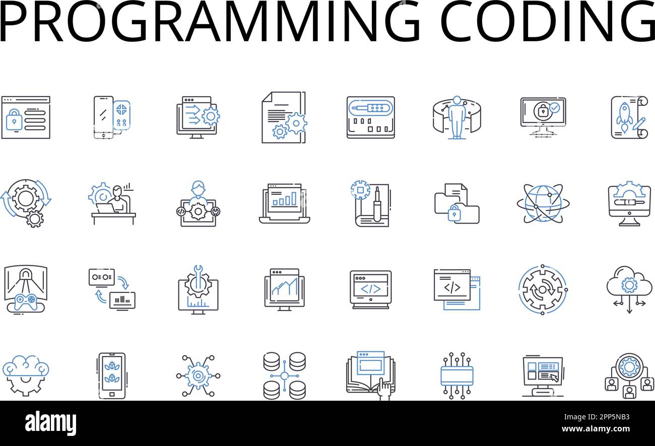 Programming coding line icons collection. Writing composition, Speaking ... Programming coding line icons collection. Writing composition, Speaking ...