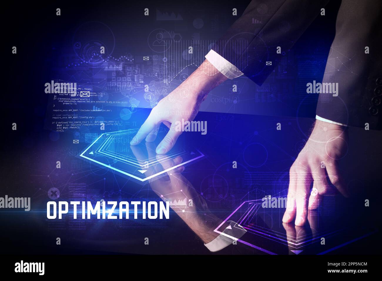 Hand touching digital table concept Stock Photo - Alamy