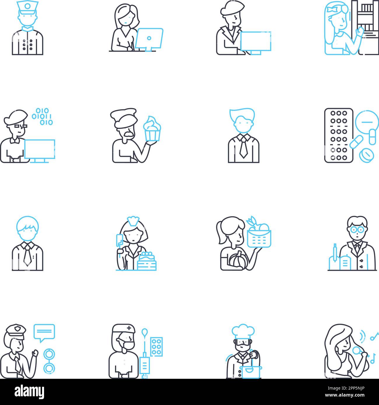 Personas linear icons set. Identity, Archetypes, Demographics ...