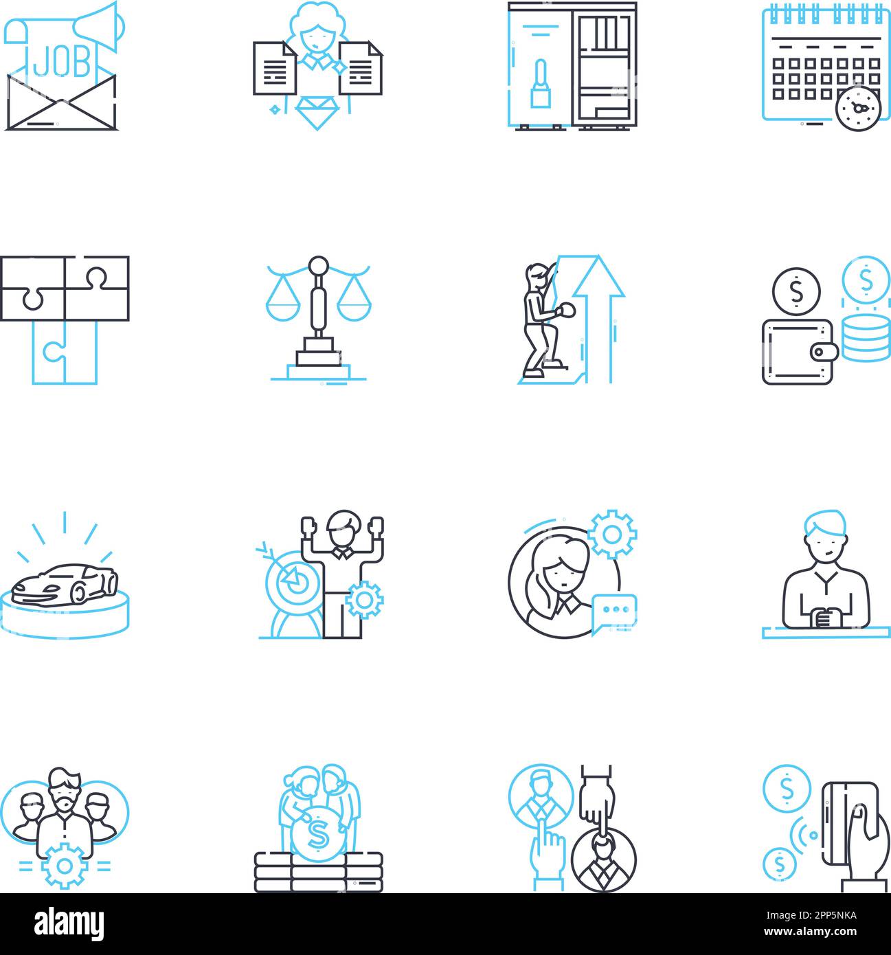 Executive Search linear icons set. Recruitment, Talent, Headhunting ...