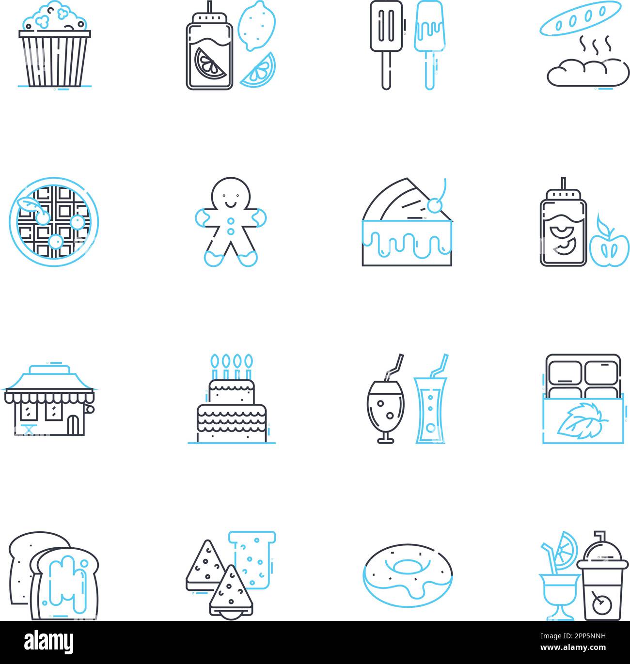 Candies linear icons set. Sweet, Delicious, Colorful, Indulgent ...