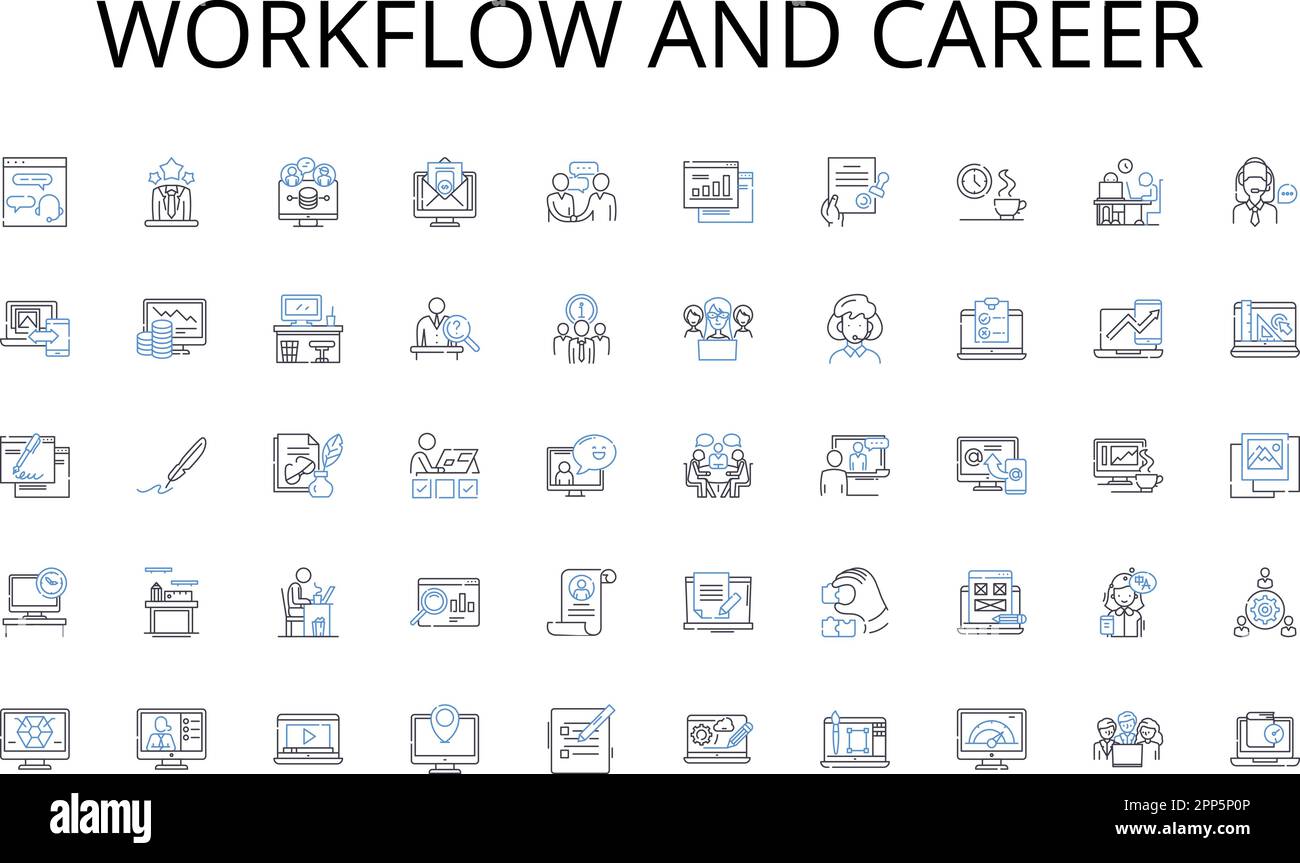 Workflow and career line icons collection. Conference, Nerking ...