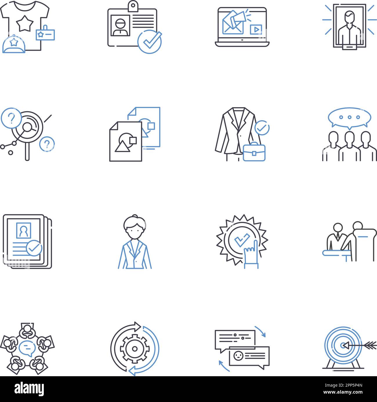 Business Modeling Line Icons Collection Strategy Analysis Planning