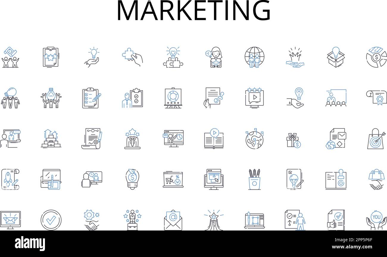 Marketing line icons collection. Boutique, Emporium, Market, Outlet ...