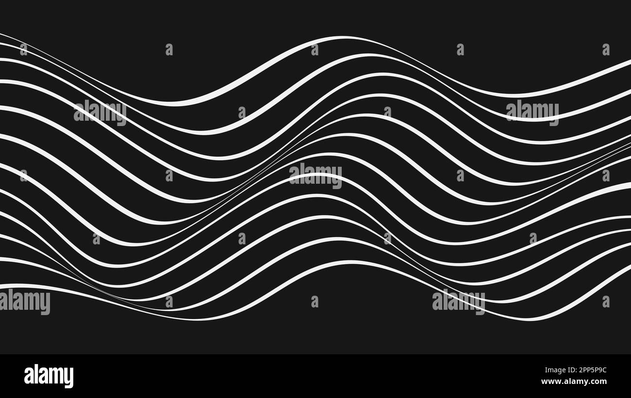 Wavy background with lines pattern, wavy curves. Abstract vector wave ...