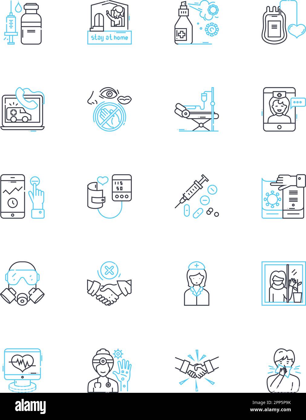 Internet-based wellness linear icons set. Digital, Health, Wellness ...