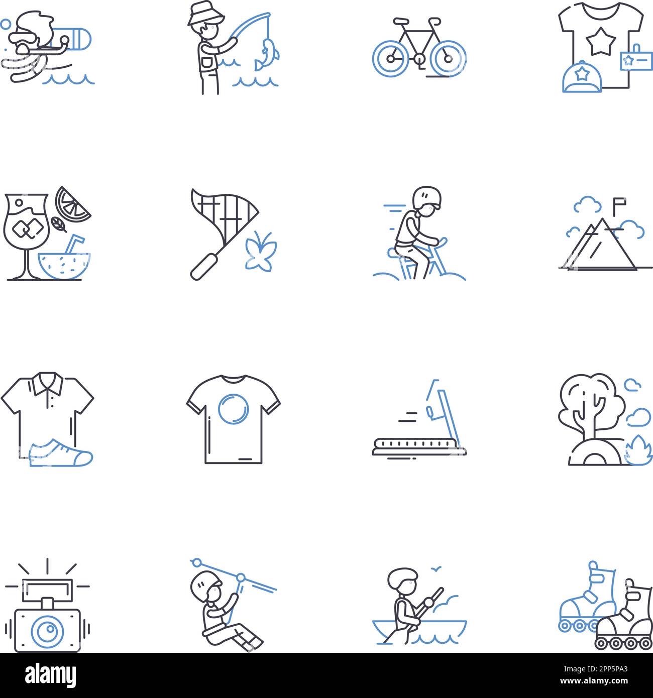 Jet skiing line icons collection. Thrilling, Aquatic, Adrenaline, Speed ...