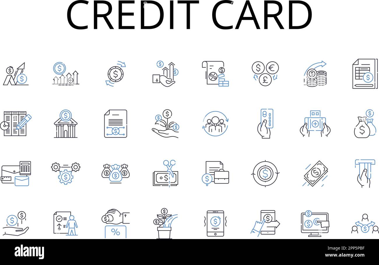 Credit card line icons collection. Debit card, Bank account, Payment ...