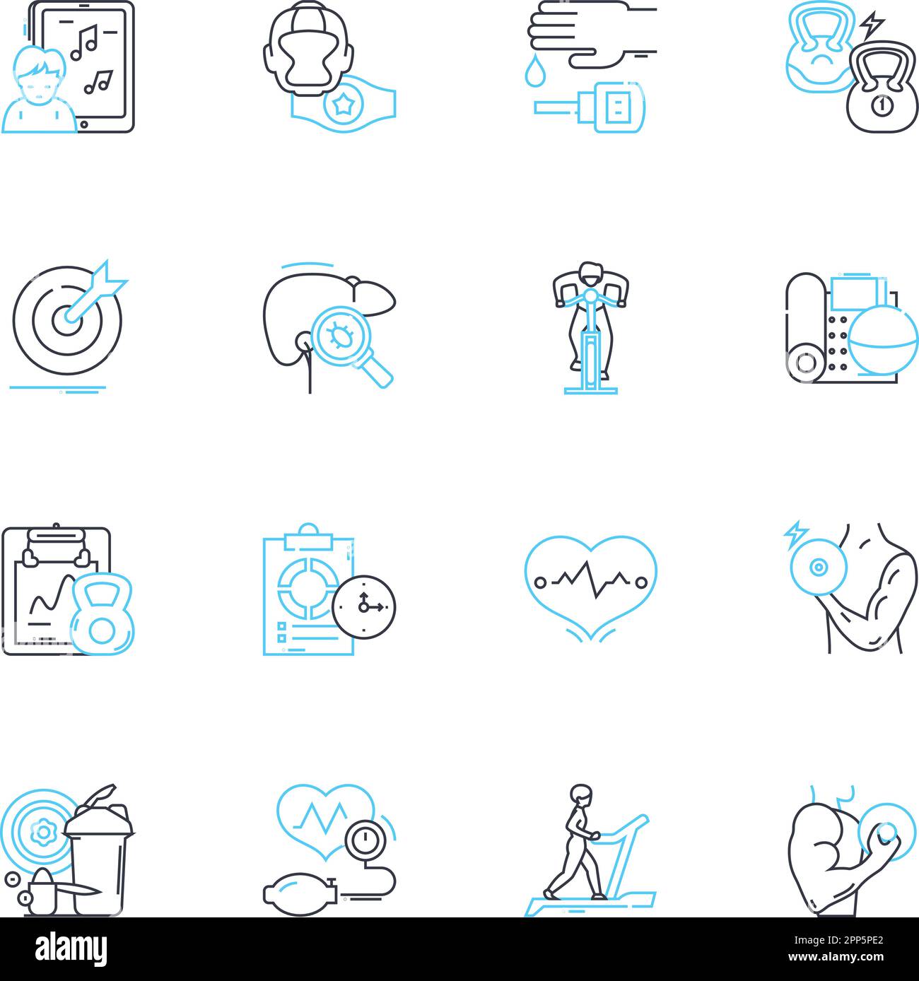 Wellness coaching linear icons set. Empowerment, Mindfulness, Self-care, Growth, Accountability ...