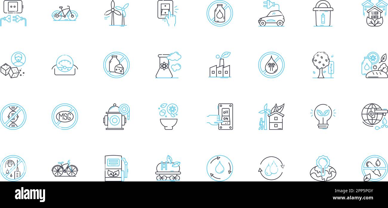 Alternative fuels linear icons set. Biofuels, Ethanol, Biodiesel ...