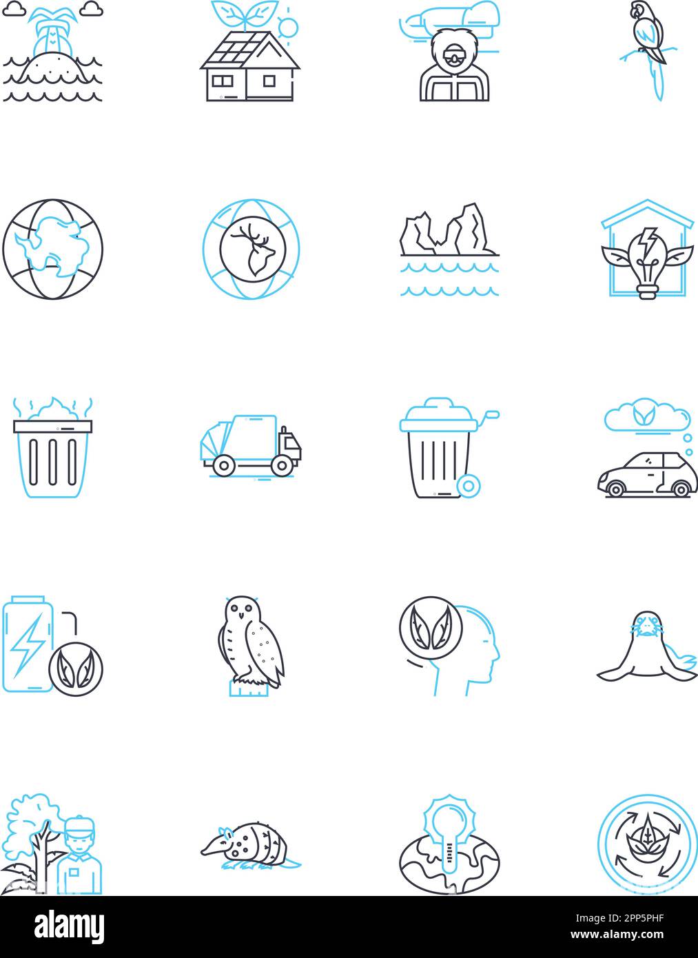 Environmental products linear icons set. Sustainable, Biodegradable ...