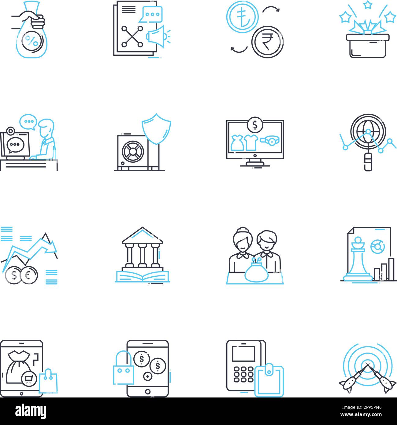 Accounting planning linear icons set. Budgeting, Forecasting, Analysis ... Accounting planning linear icons set. Budgeting, Forecasting, Analysis ...