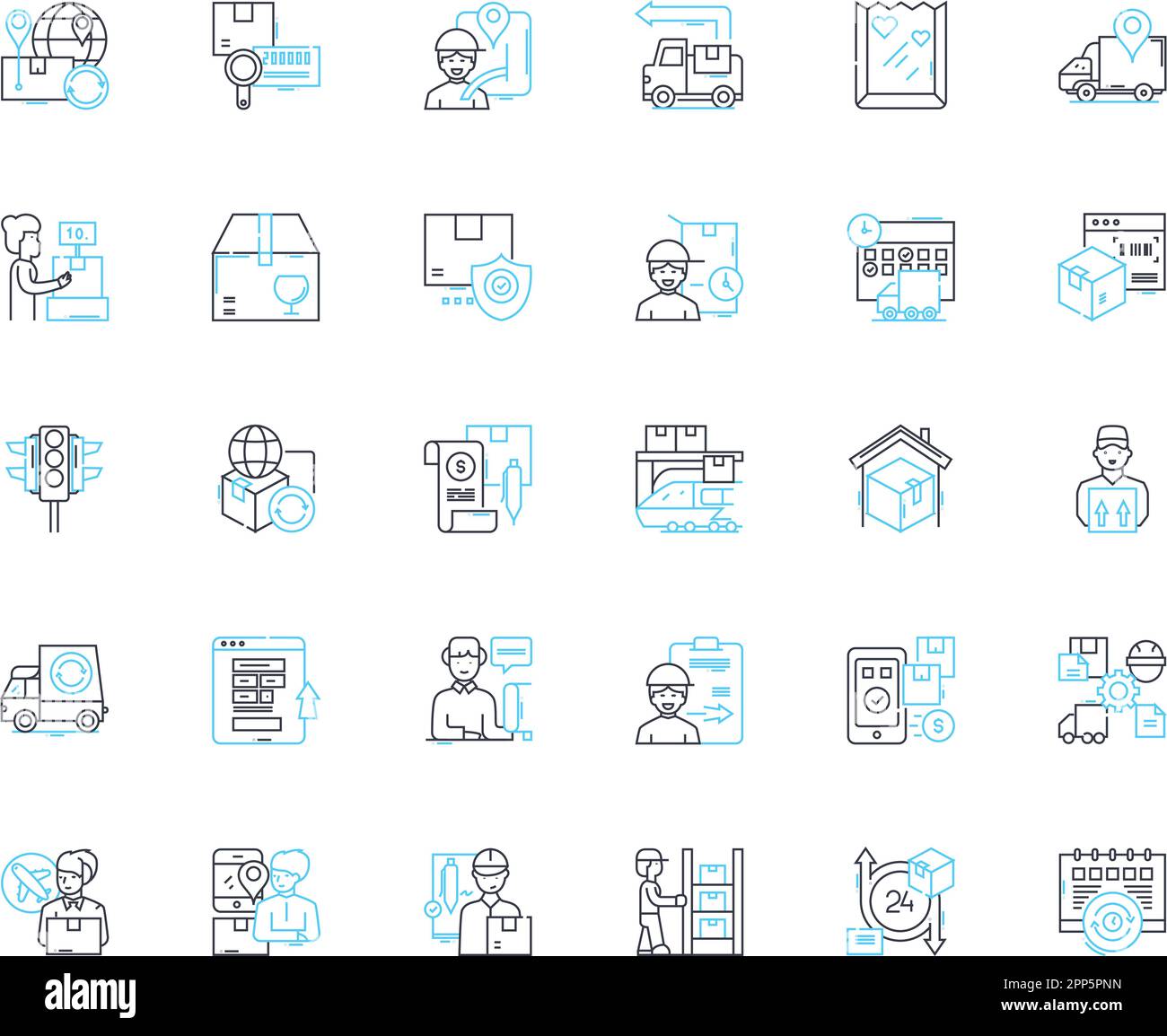 Supply chain management linear icons set. Logistics, Efficiency ... Supply chain management linear icons set. Logistics, Efficiency ...