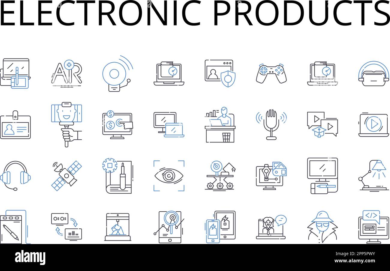 Electronic products line icons collection. Digital devices ... Electronic products line icons collection. Digital devices ...