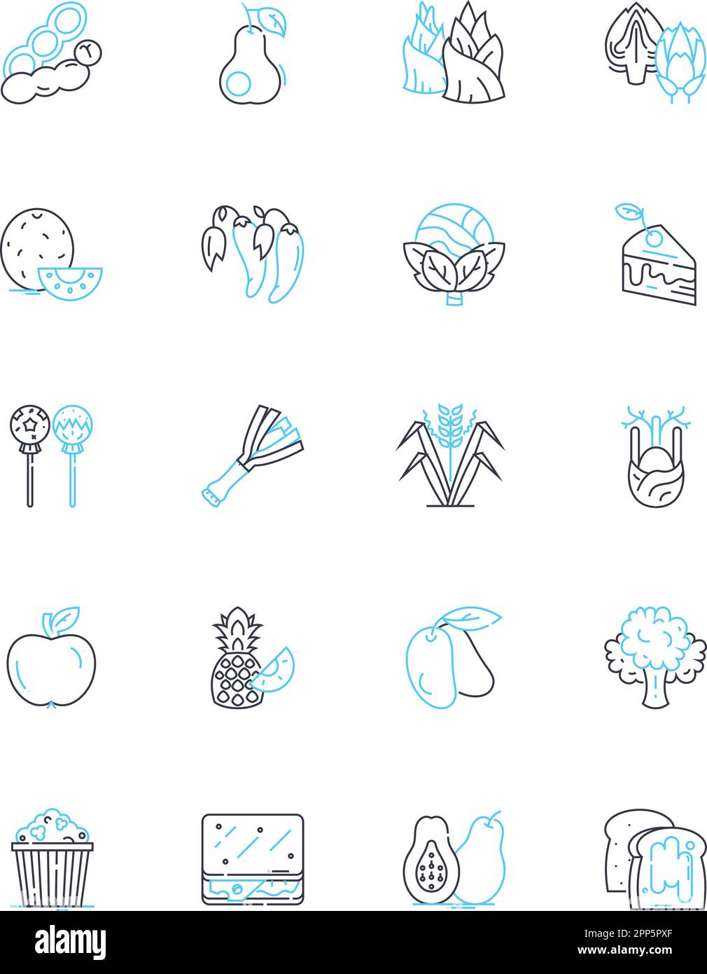 Agriculture linear icons set. Crop, Livestock, Harvest, Soil ...
