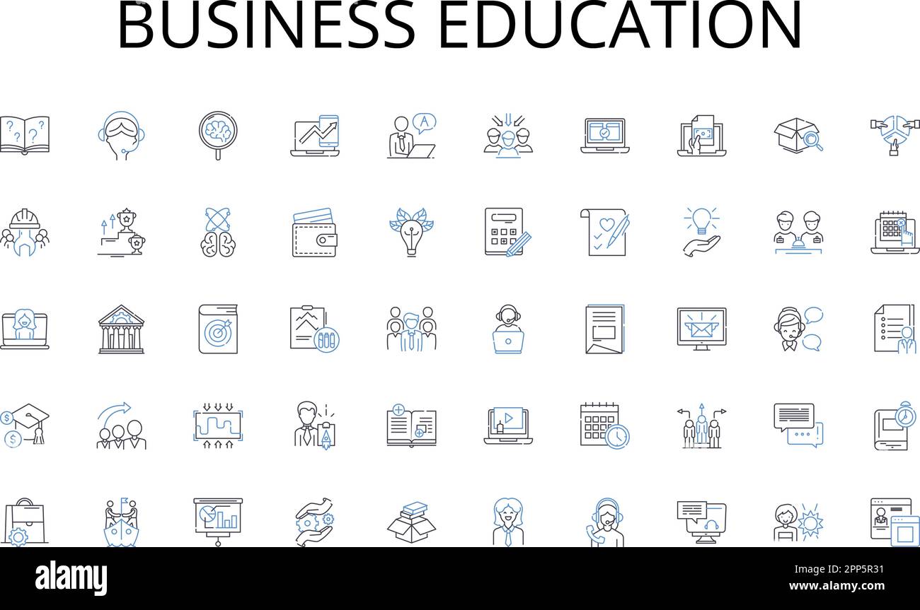 Business education line icons collection. Collaboration, Communication ...