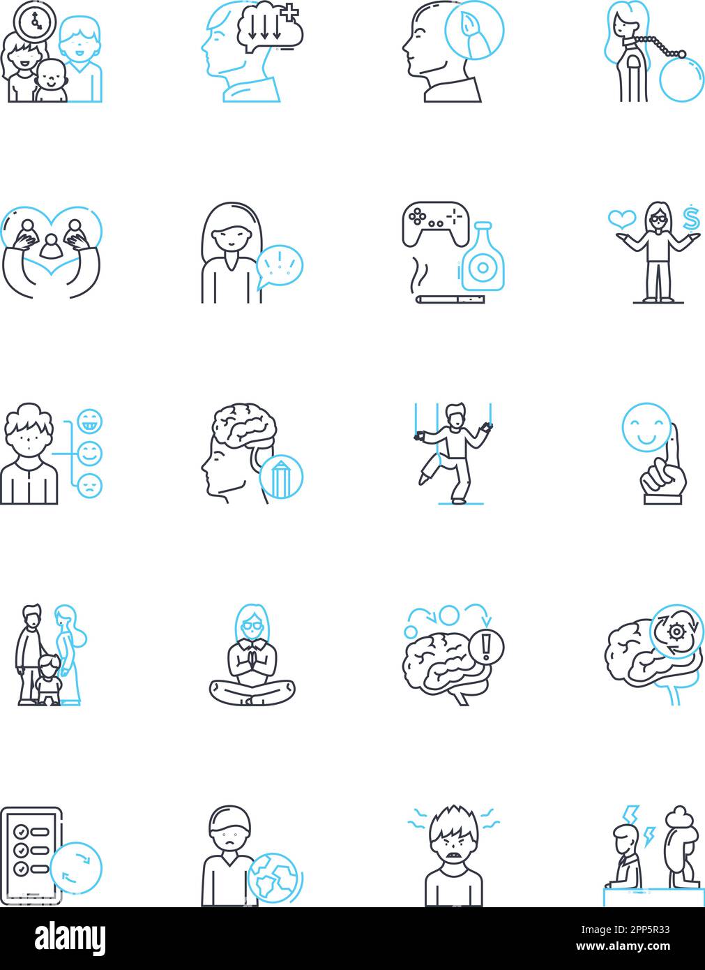 Emotional intelligence linear icons set. Empathy, Self-awareness, Self ...