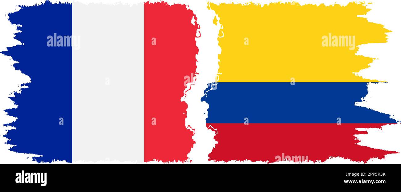 Colombia and France grunge flags connection, vector Stock Vector Image ...
