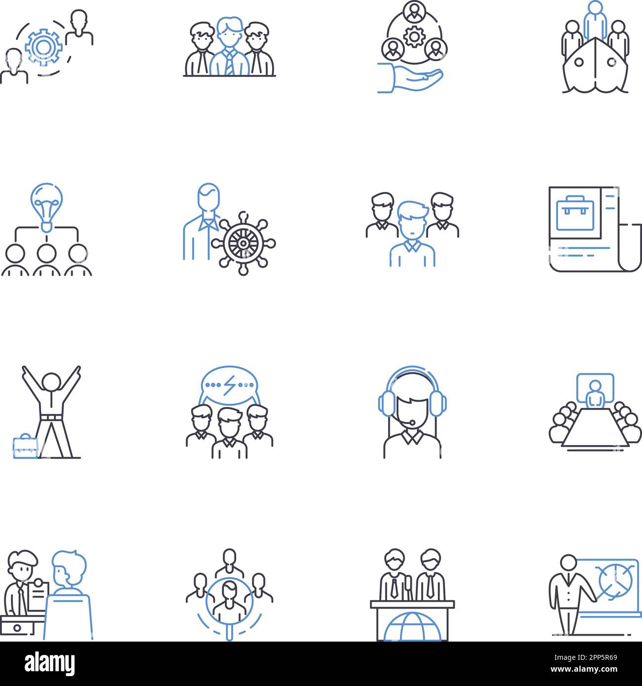 Crews line icons collection. Unity, Collaboration, Cooperation ...