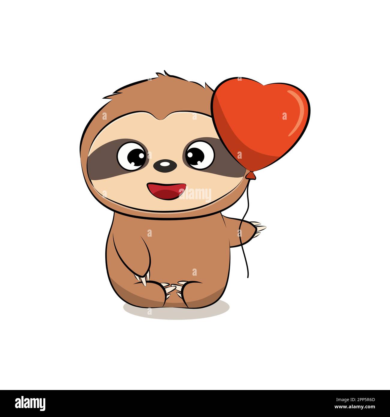 Cute sloth in cartoon style. Vector illustration Stock Vector Image ...