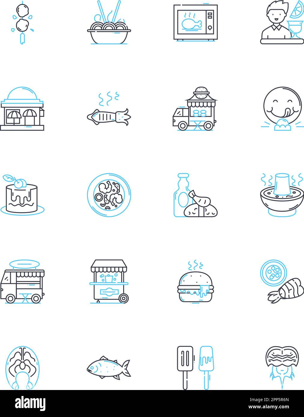 Banquet linear icons set. Celebration, Feast, Grandeur, Gala, Elegance ...