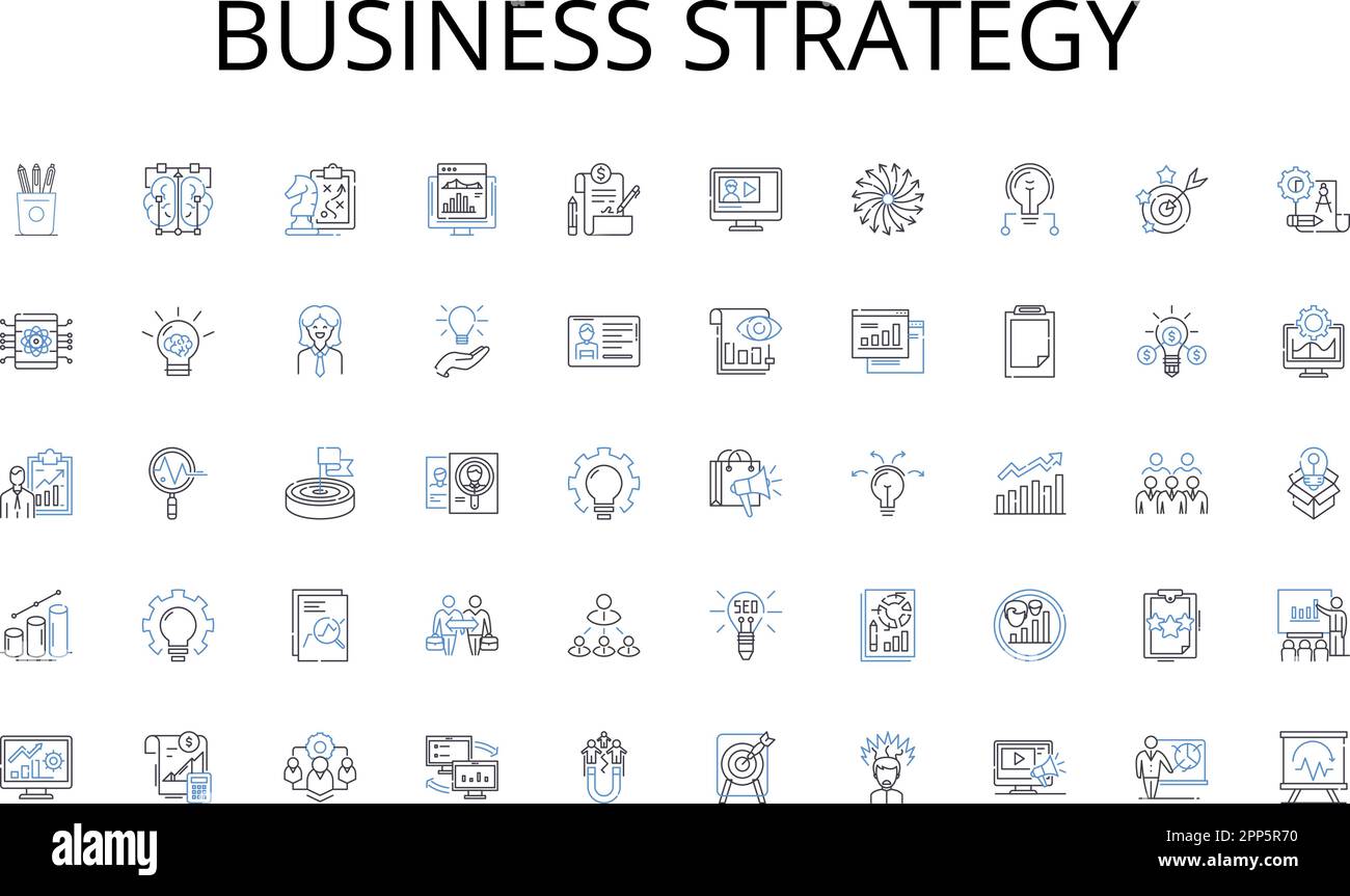 Business strategy line icons collection. Relaxation, Adventure, Escape ...